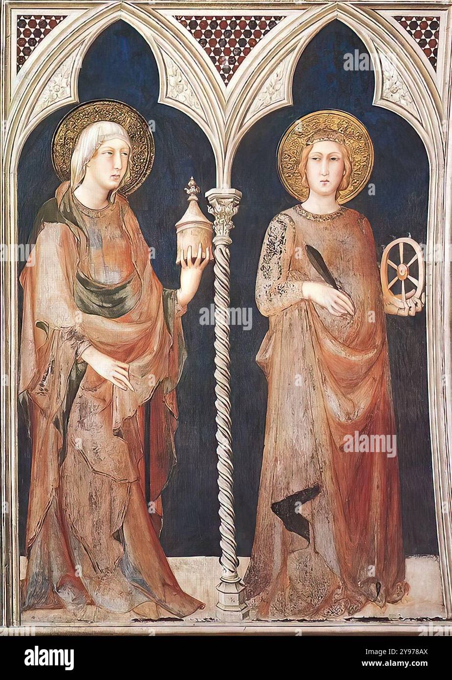 SIMONE MARTINI (b. 1280/85, Siena, d. 1344, Avignon) St Mary Magdalene and St Catherine of ...