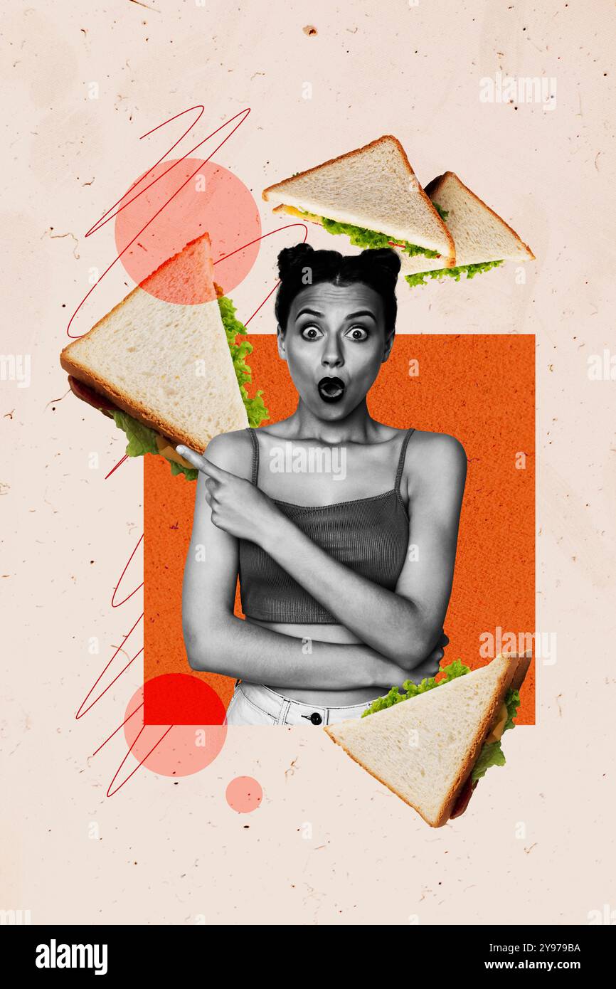 Composite trend artwork sketch photo collage of copyspace monochrome ...