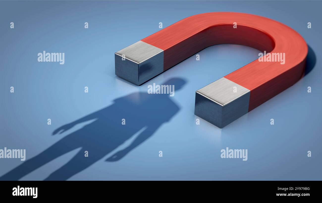 Symbolic image: Magnet attracts person Stock Photo - Alamy