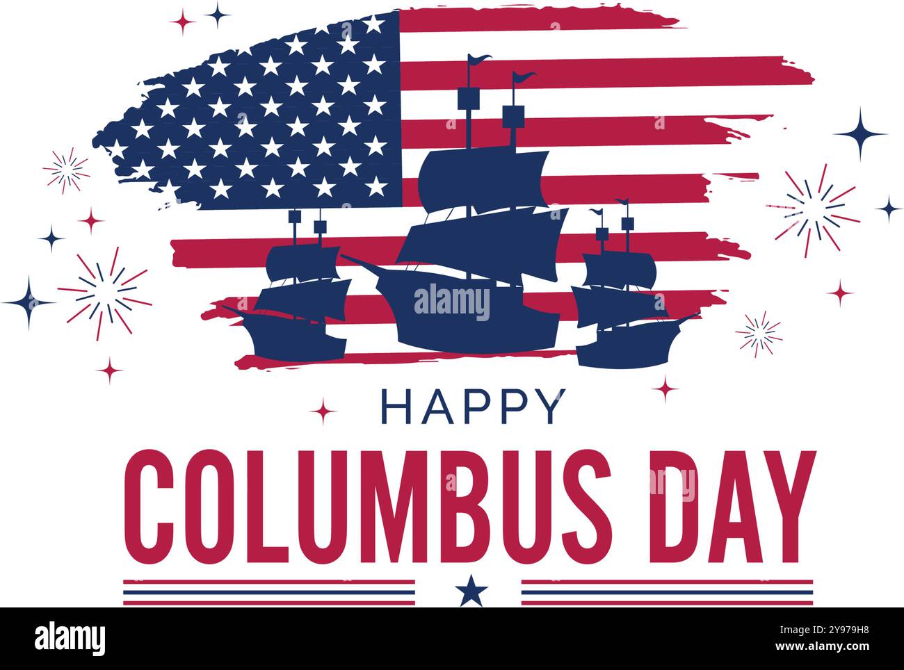 Celebration Columbus Day background design Columbus Day with ship ...