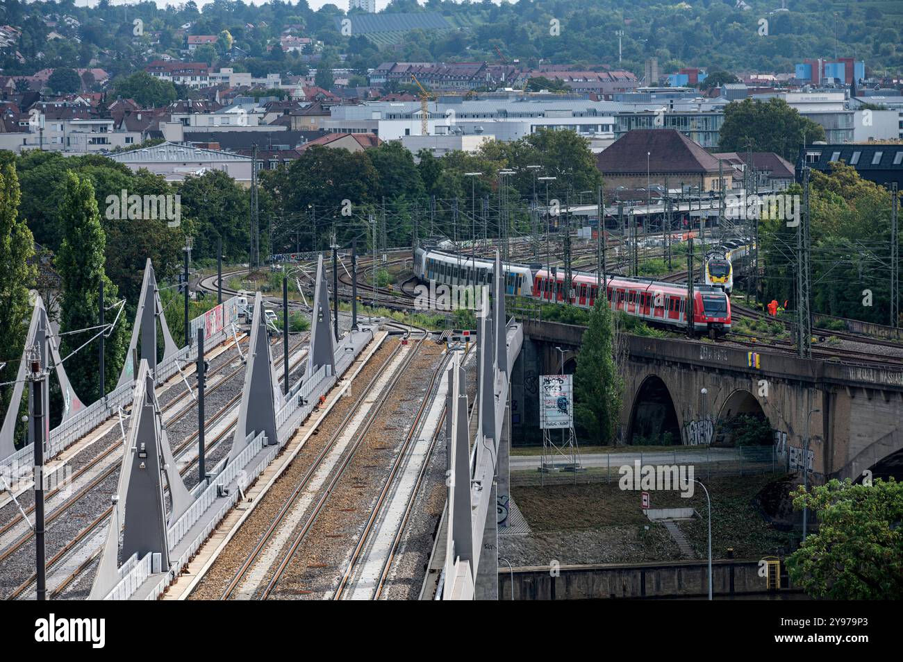 Stuttgart Baden Württemberg Germany September 2024 Neckarbrücke Neckar ...