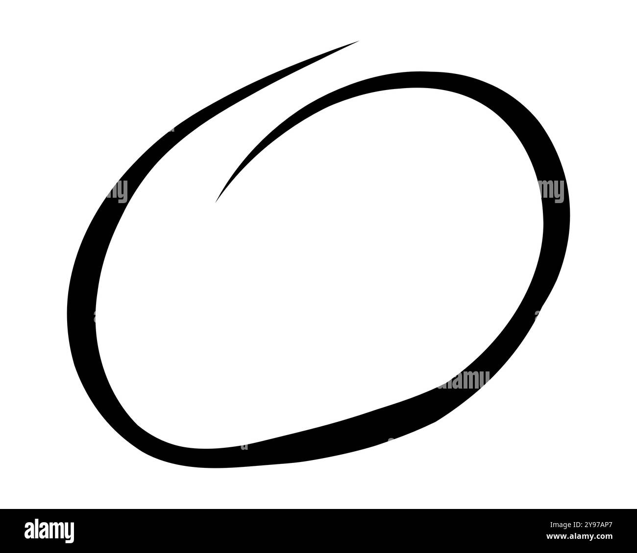 chalked circle frame grunge oval brush. underline and strikethrough ...