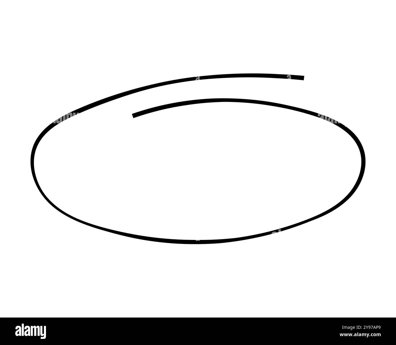 chalked circle frame grunge oval brush. underline and strikethrough ...