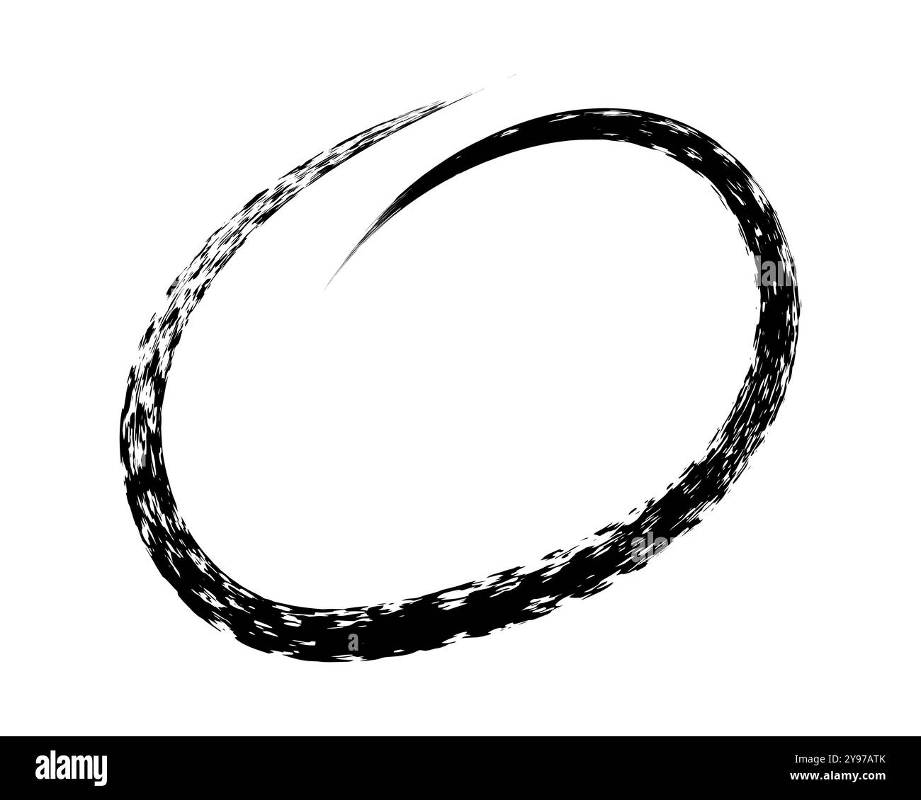 chalked circle frame grunge oval brush. underline and strikethrough ...