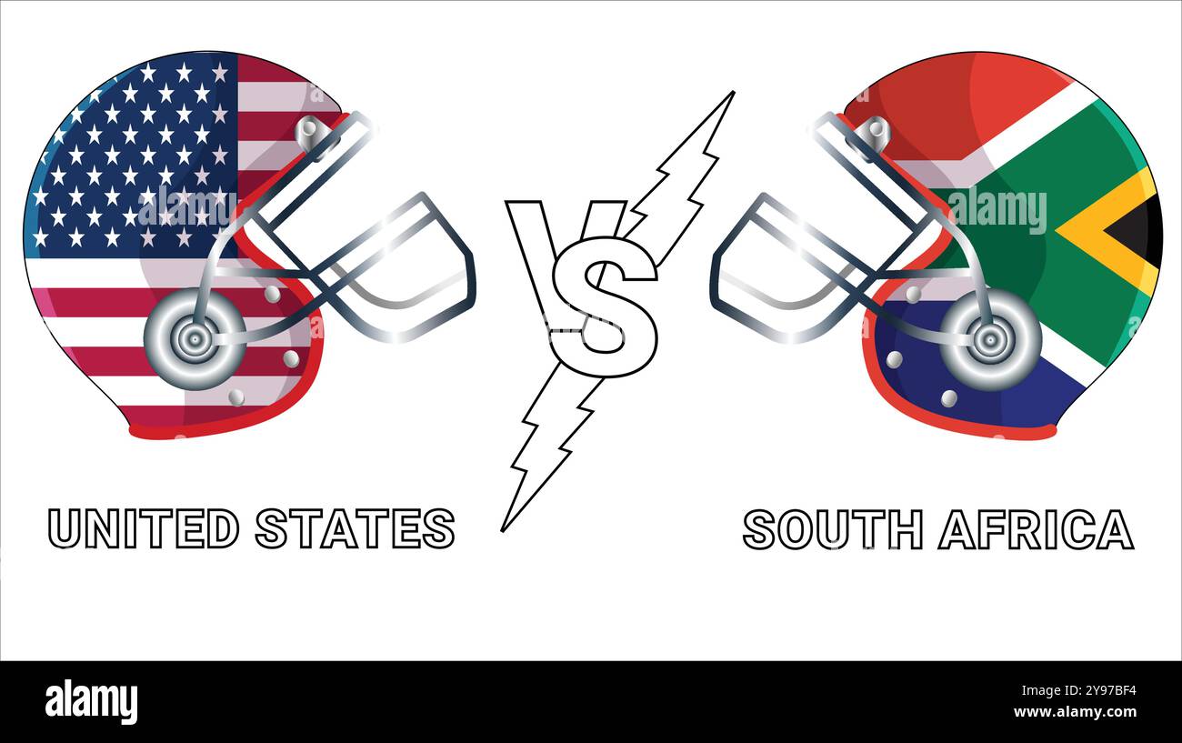 United States Vs South Africa 3D Illustration vector flags over cricket ...