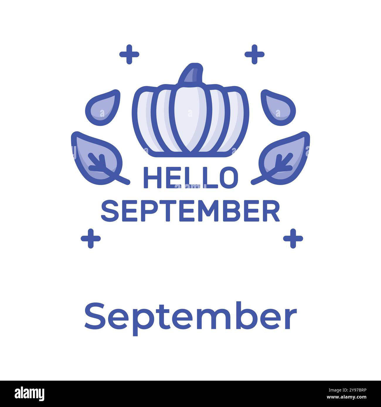 Hello september icon in unique and trendy style, ready to use vector ...