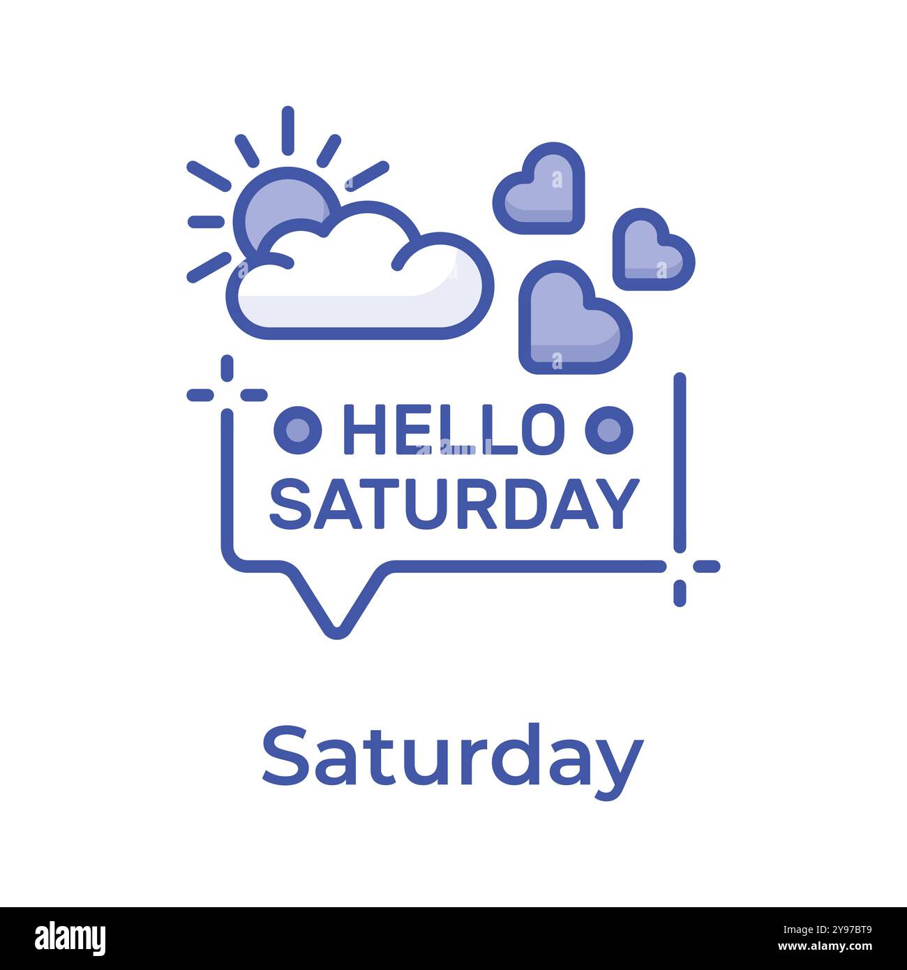 Hello saturday icon design, beautiful words calligraphy, motivational ...