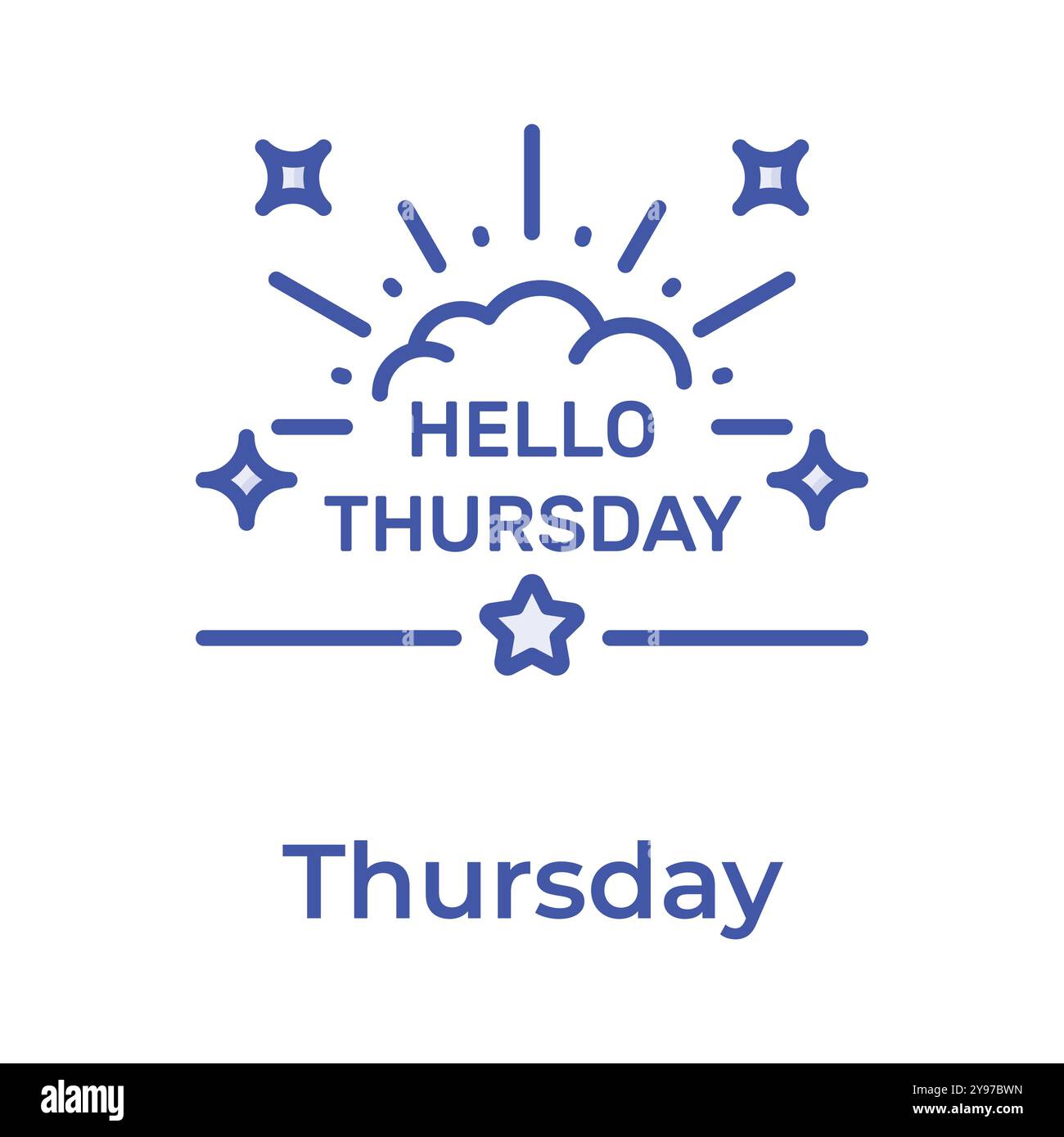 Hello thursday icon design, beautiful words calligraphy, motivational ...