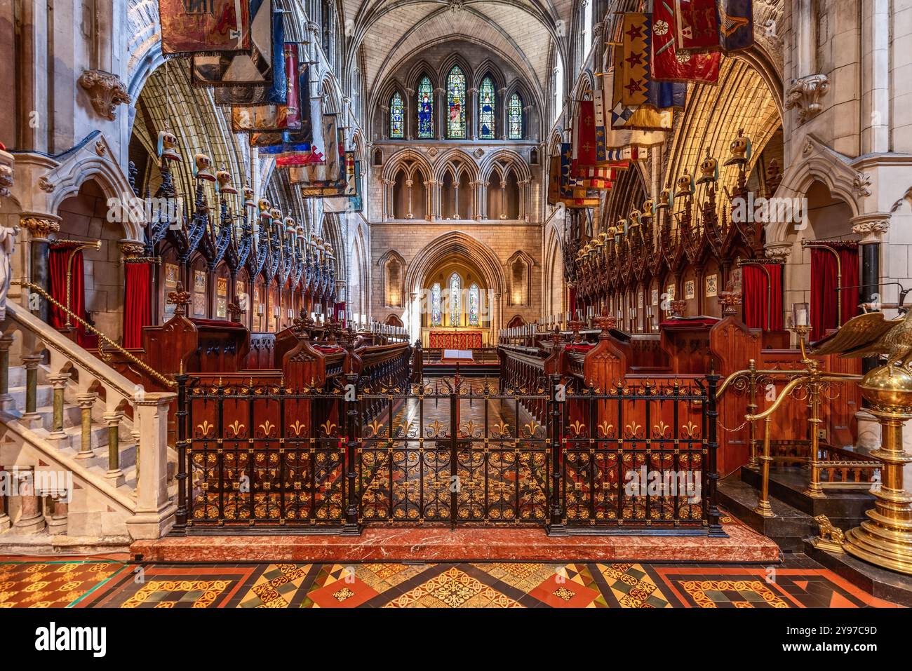 The Chancel of St. Patrick's Cathedral in Dublin, Ireland, showcases ...