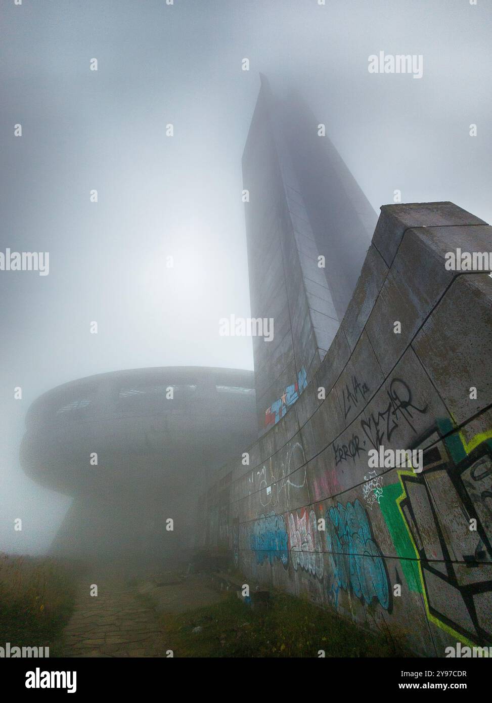 The Memorial House of the Bulgarian Communist Party sits on Buzludzha ...