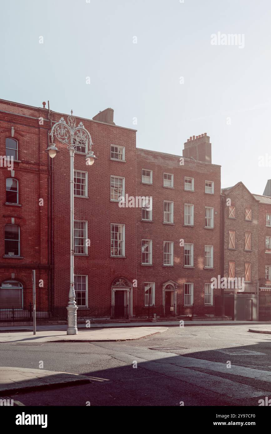 Dublin red brick Georgian buildings are bathed in soft, nostalgic light ...