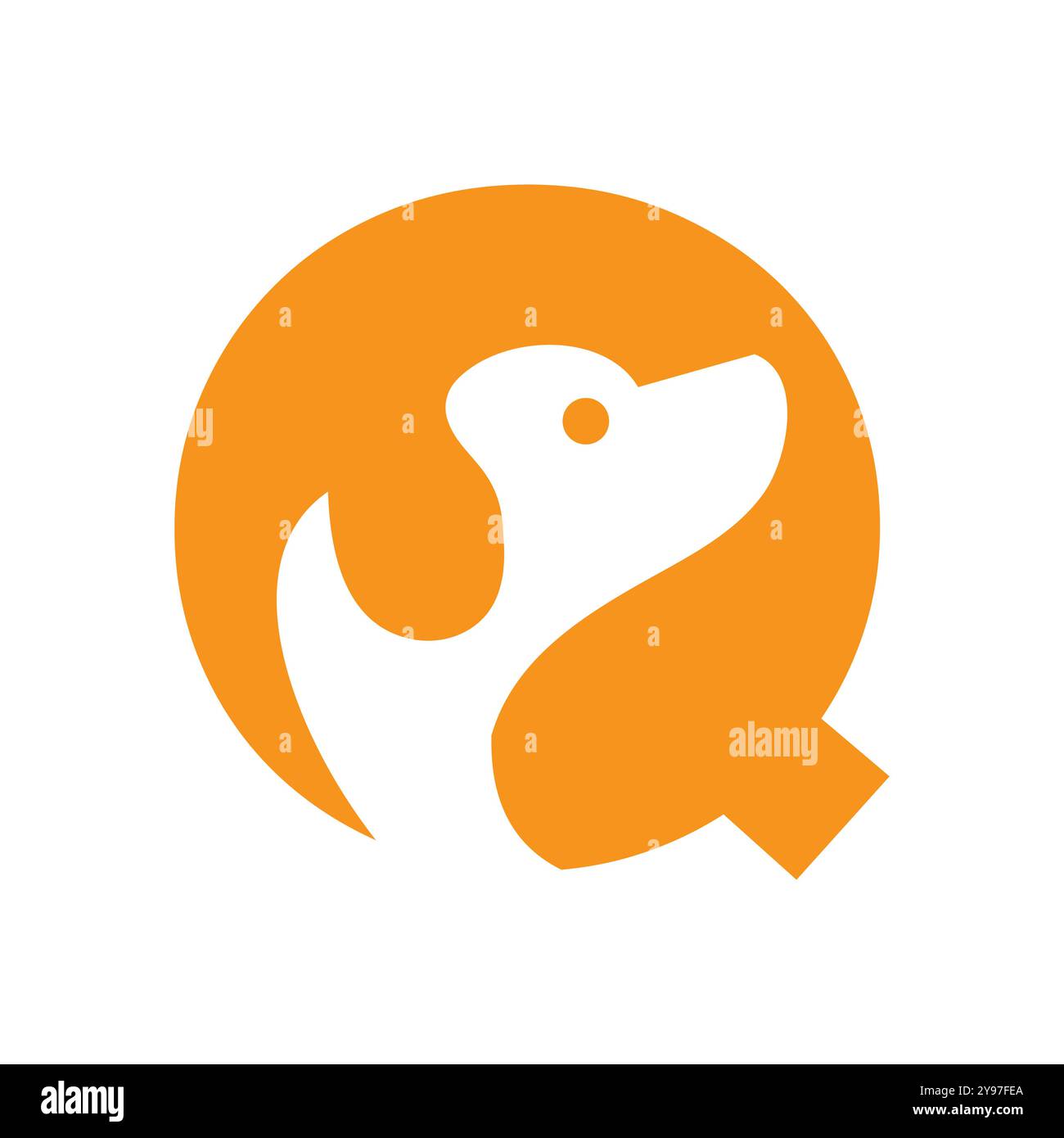 Pet logo on letter Q vector template. Dog logotype Stock Vector Image ...