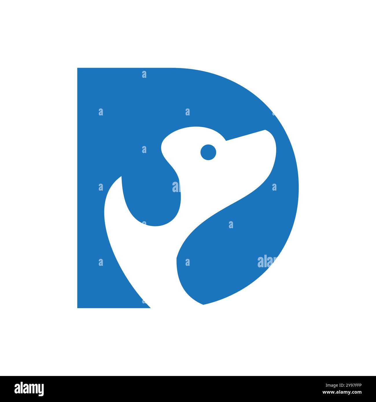 Pet logo on letter D vector template. Dog logotype Stock Vector Image ...