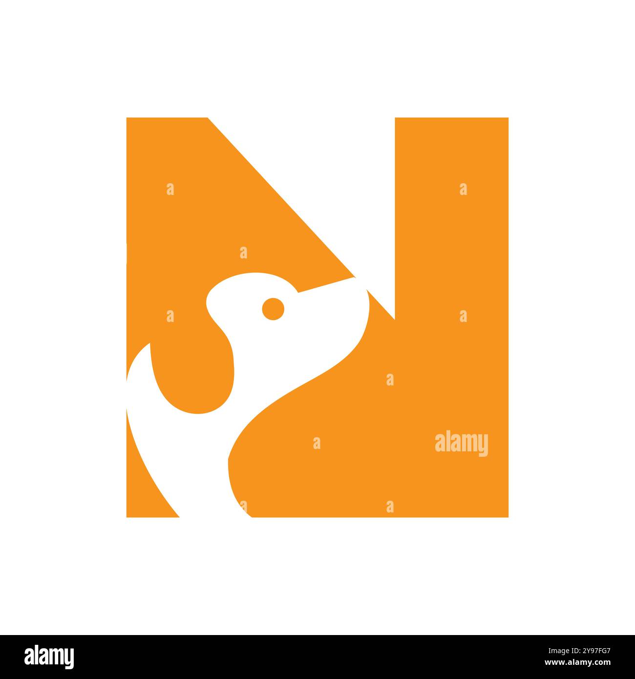 Pet logo on letter N vector template. Dog logotype Stock Vector Image ...