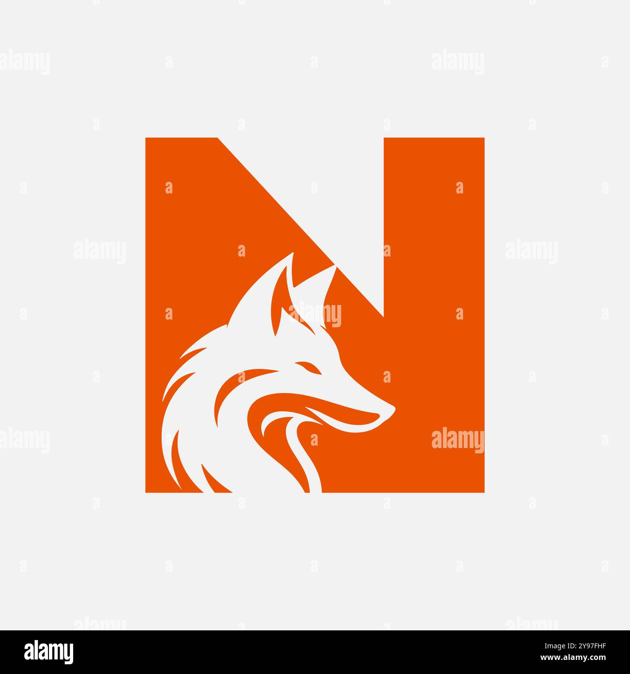 Fox logo on letter N vector template Stock Vector Image & Art - Alamy