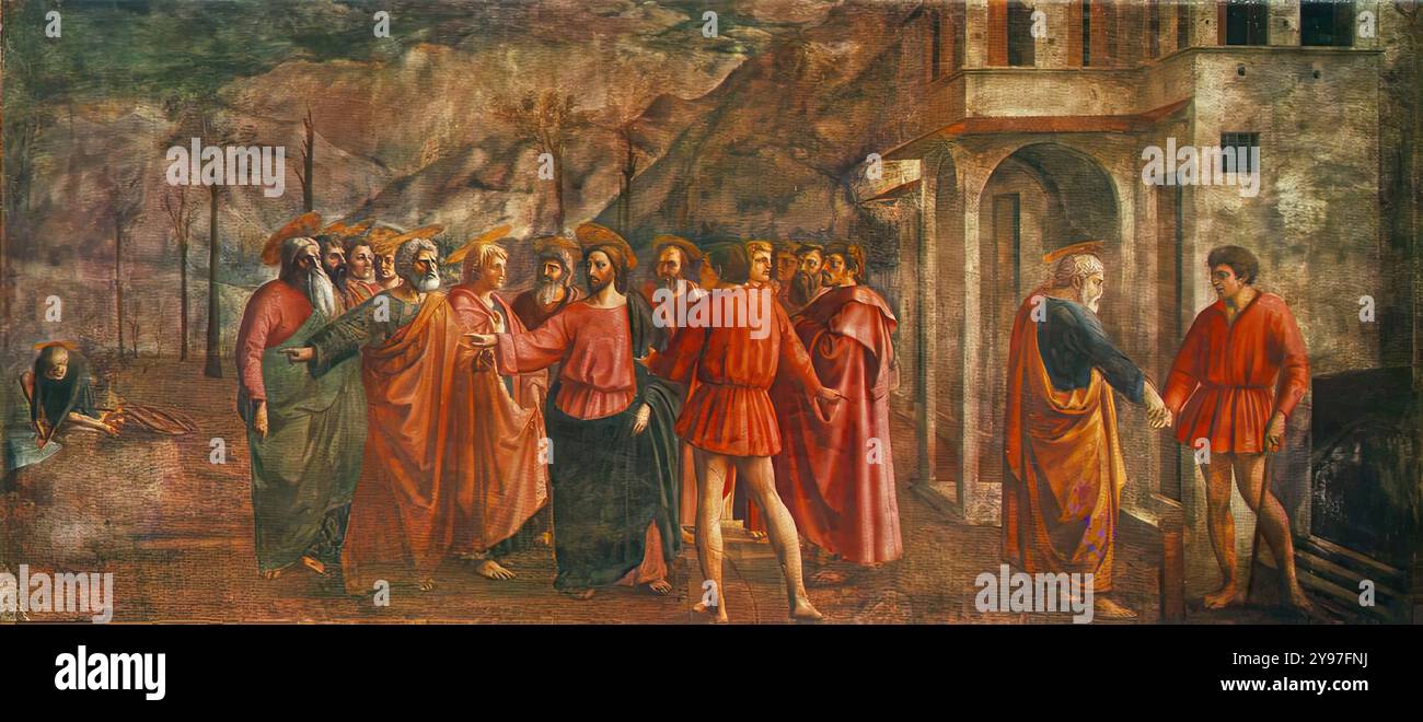 MASACCIO (b. 1401, San Giovanni Valdarno, d. 1428, Roma) Tribute Money ...