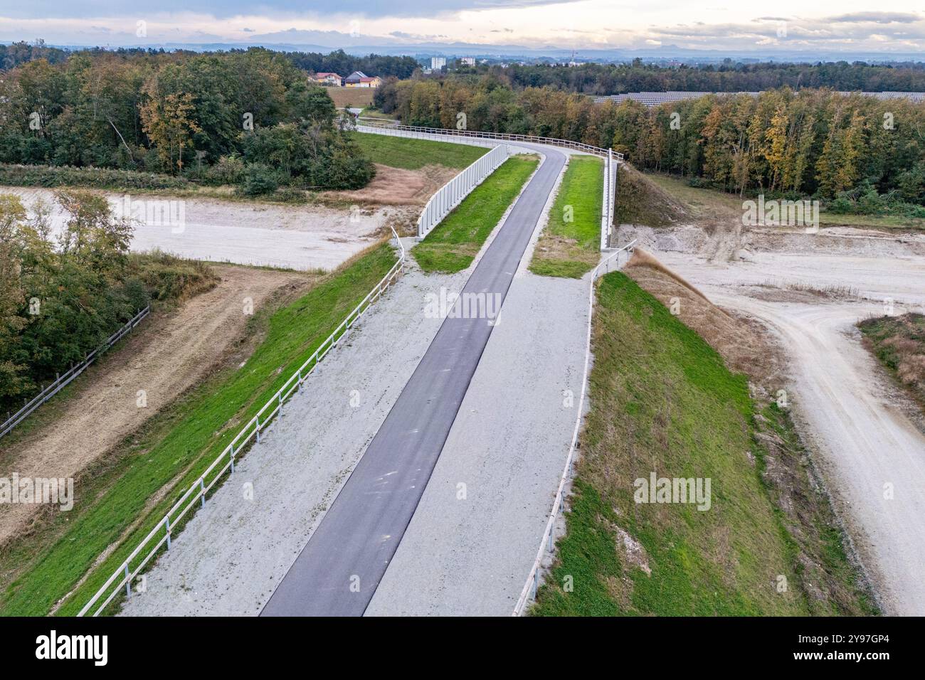 Pocking, Germany. 08th Oct, 2024. A bridge for bats crosses the future ...
