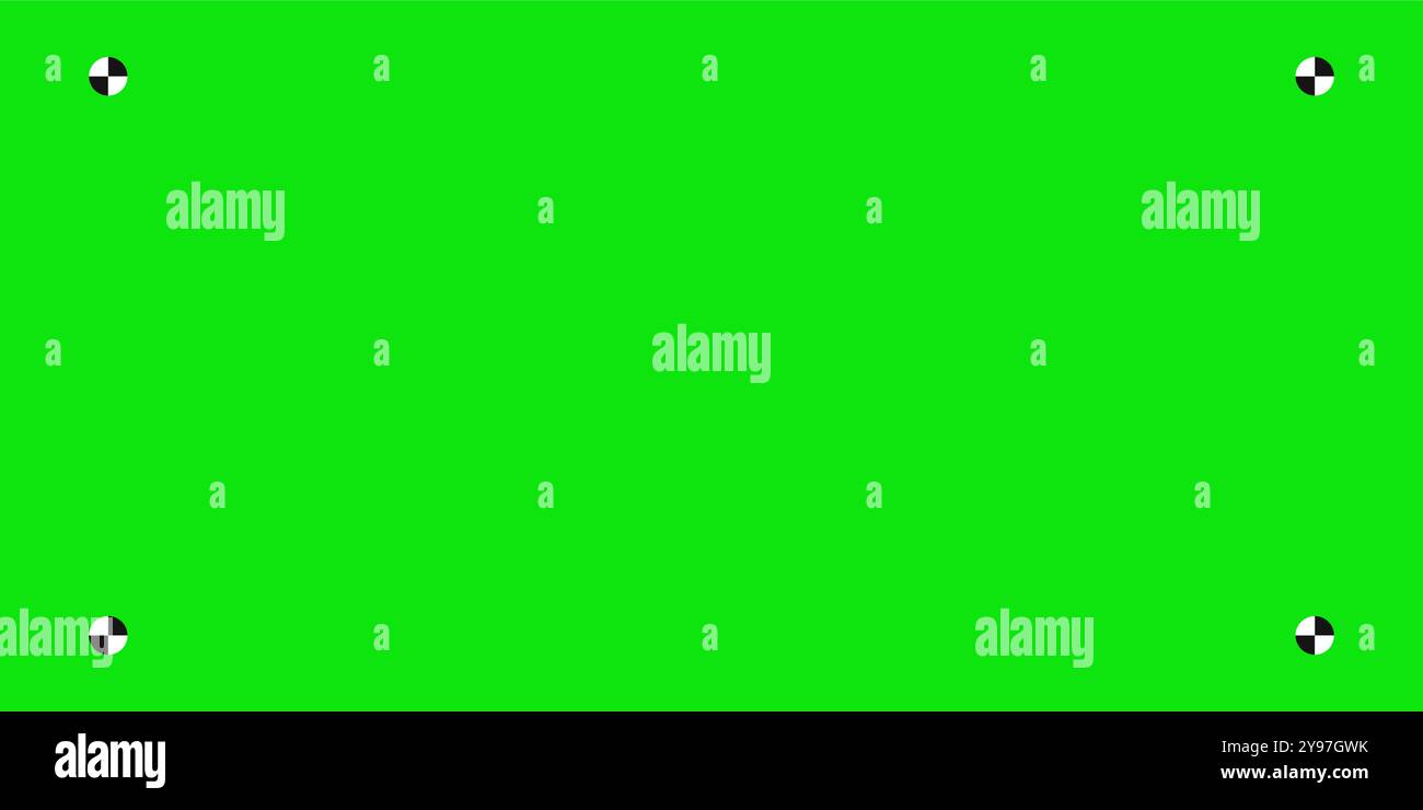 Green screen chroma key background, viewfinder camera frame, video film ...