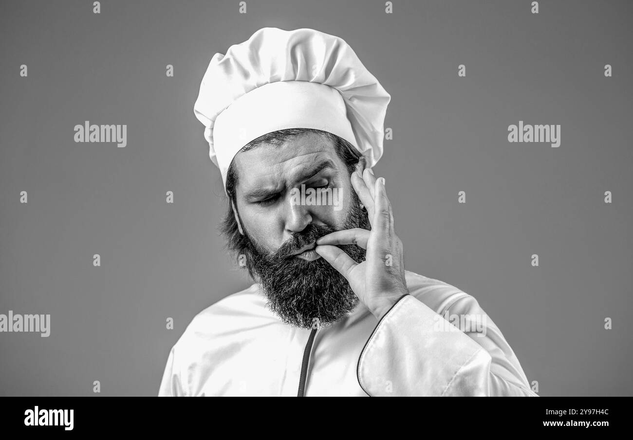 Bearded chef, cooks or baker. Bearded male chefs isolated on white ...