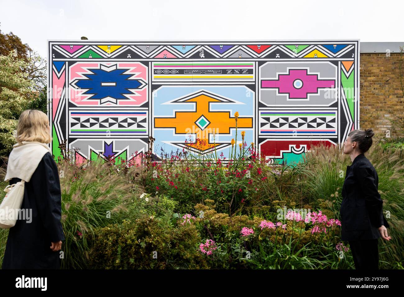 London, UK. 9 October 2024. Esther Mahlangu’s site-specific mural ...