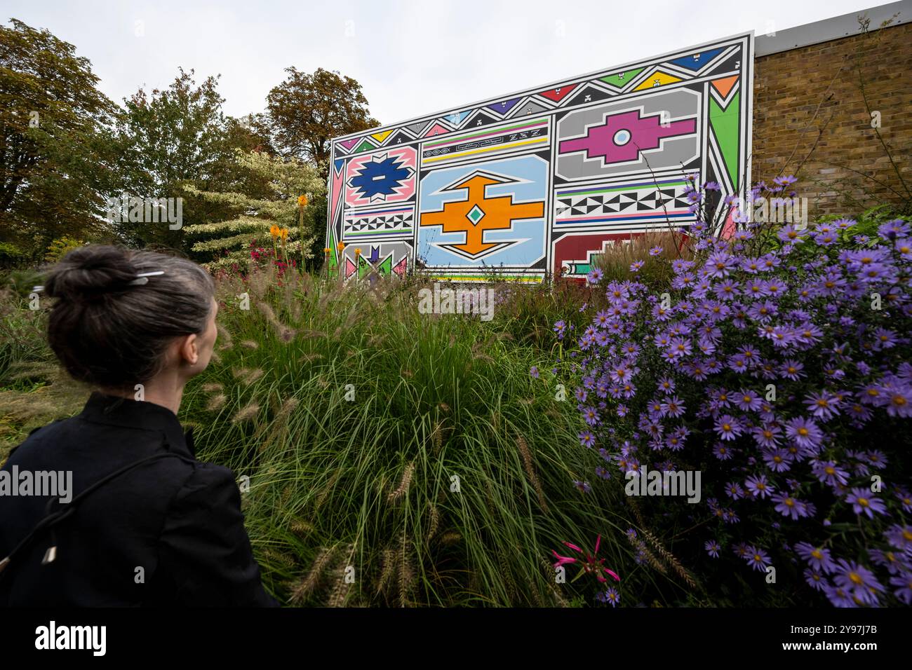 London, UK. 9 October 2024. Esther Mahlangu’s site-specific mural ...