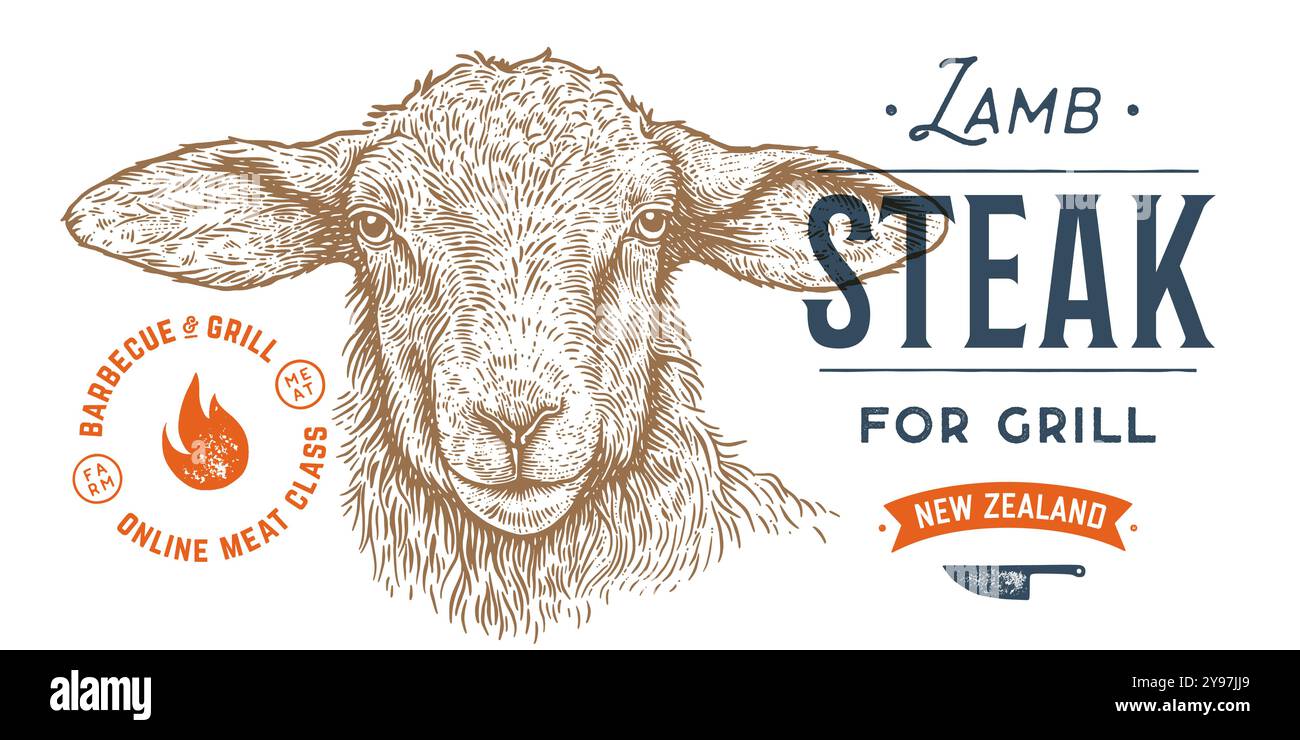 Vintage mutton shop Stock Vector Images - Alamy