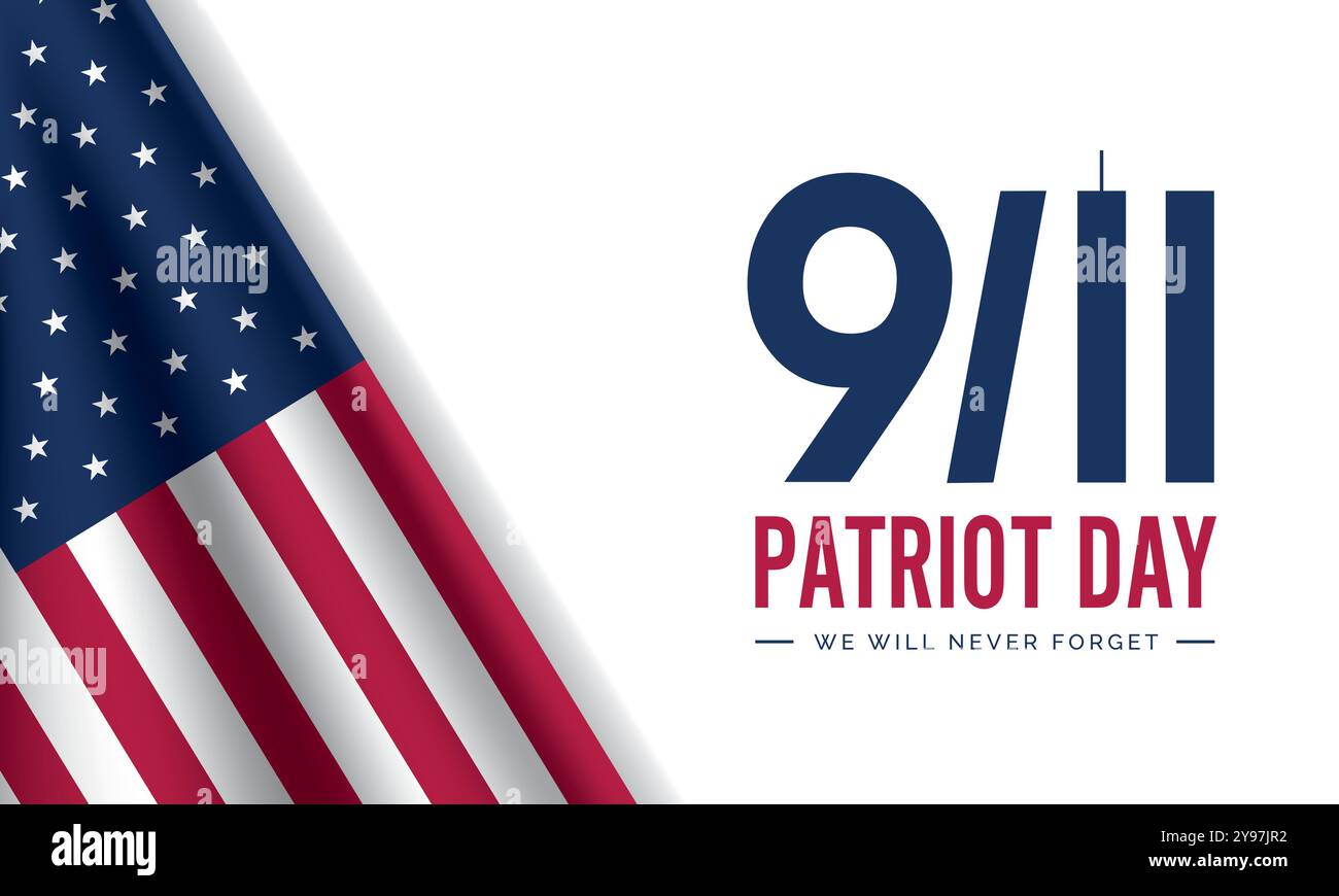 Patriot Day, September 11, We will never forget Background Illustration design vector art Stock ...