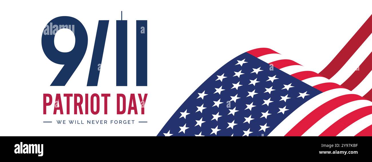 Patriot Day, September 11, We will never forget Background Illustration design vector art Stock ...