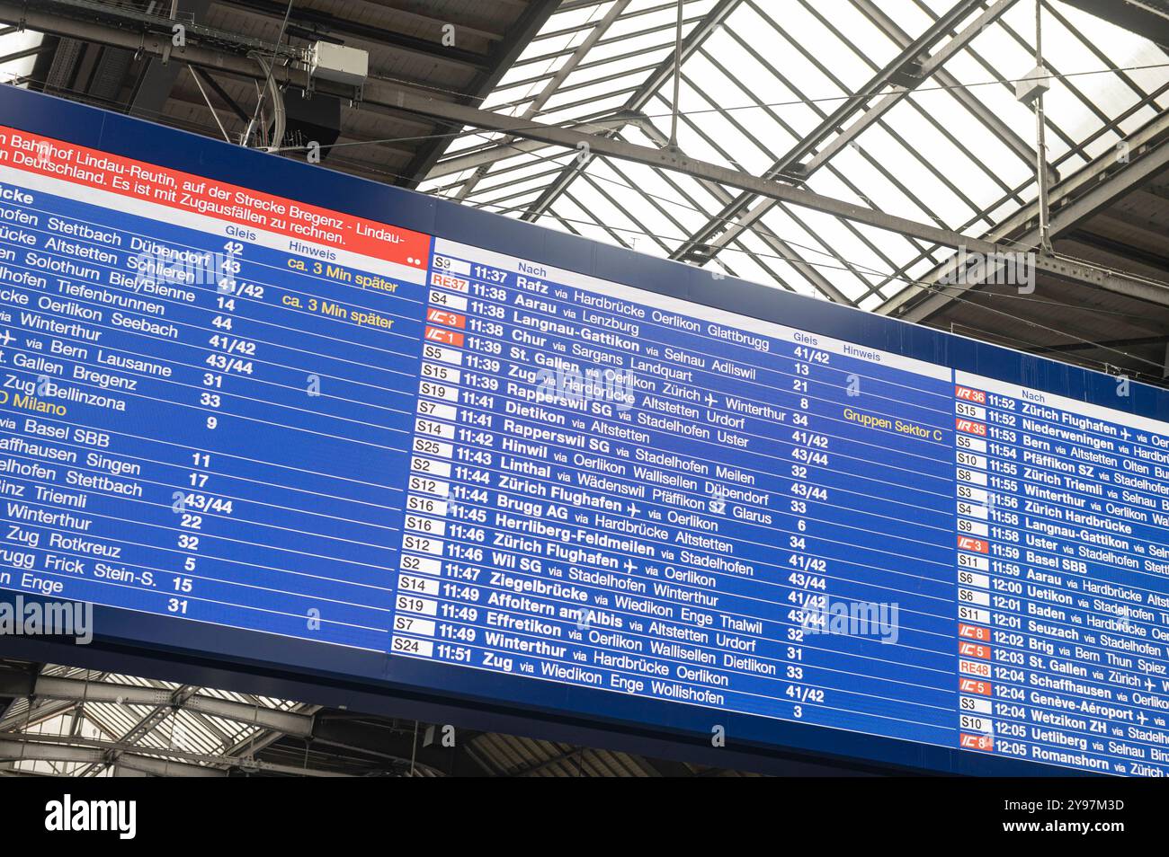 Zürich Switzerland September 2024 Hauptbahnhof. Station. Departures ...
