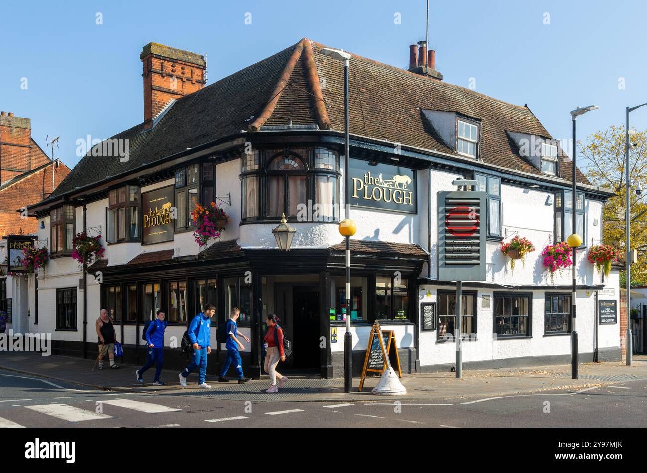 The Plough historic pub in town centre of Ipswich, Suffolk, England, UK ...