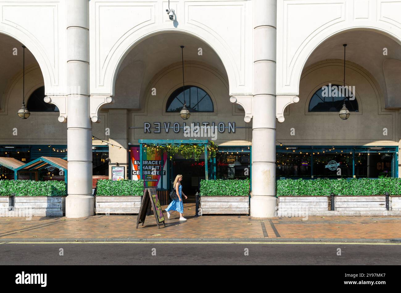 Revolution bar in Buttermarket Centre modern building, town centre of ...