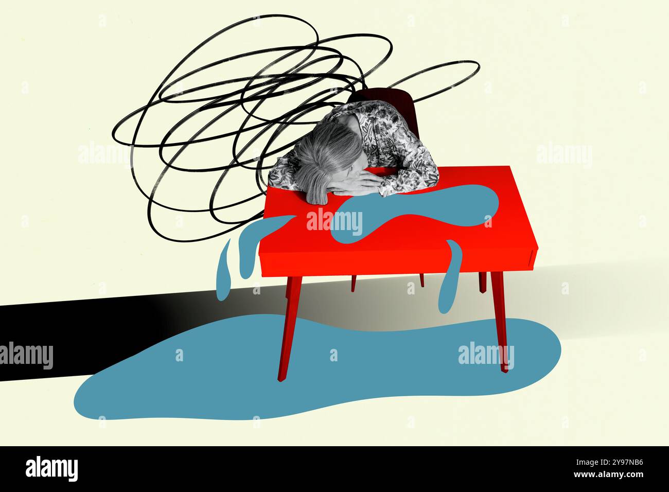 Trend artwork composite sketch image 3D collage of office manager aged ...