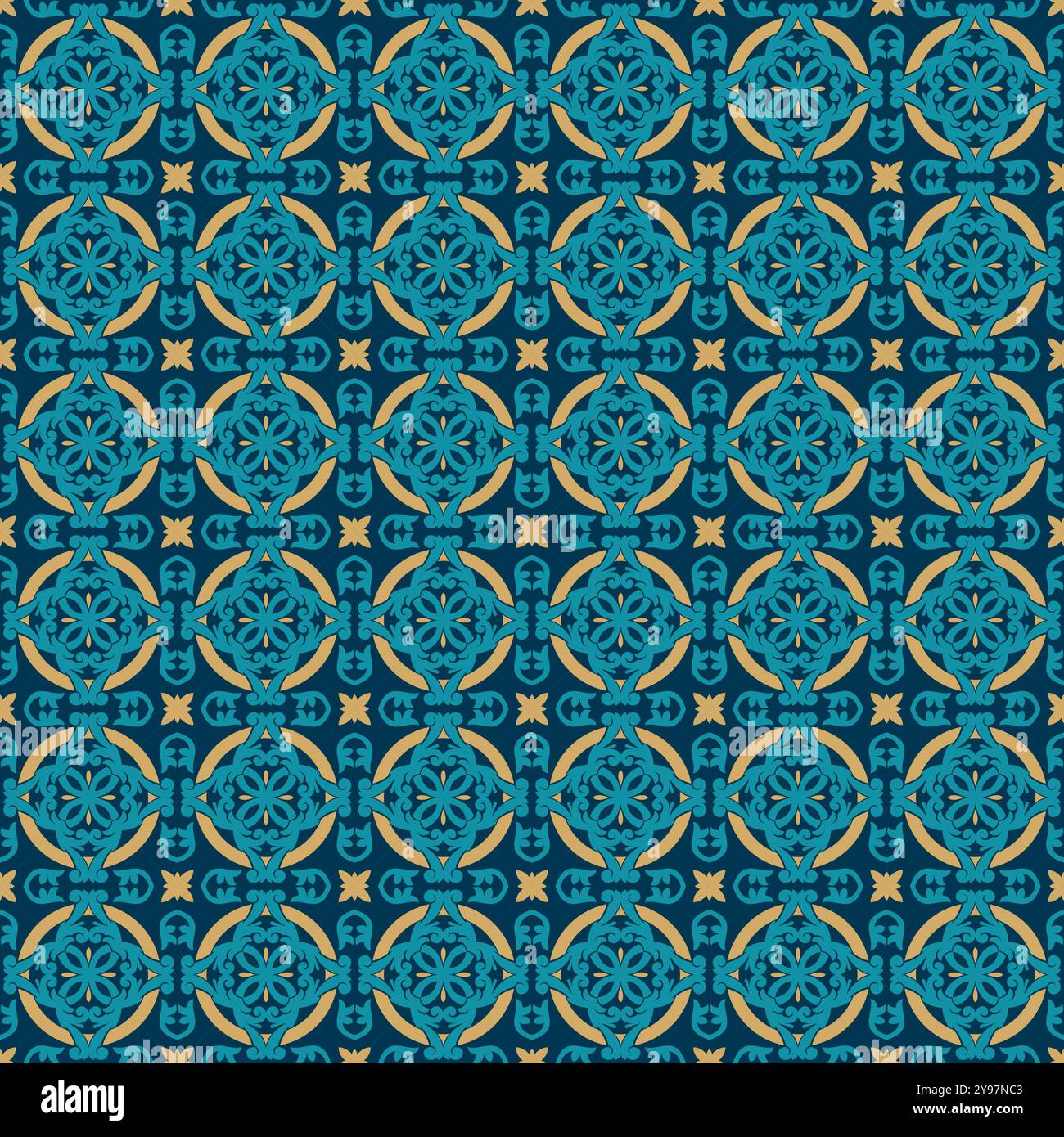Blue talavera tile floor Stock Vector Images - Alamy