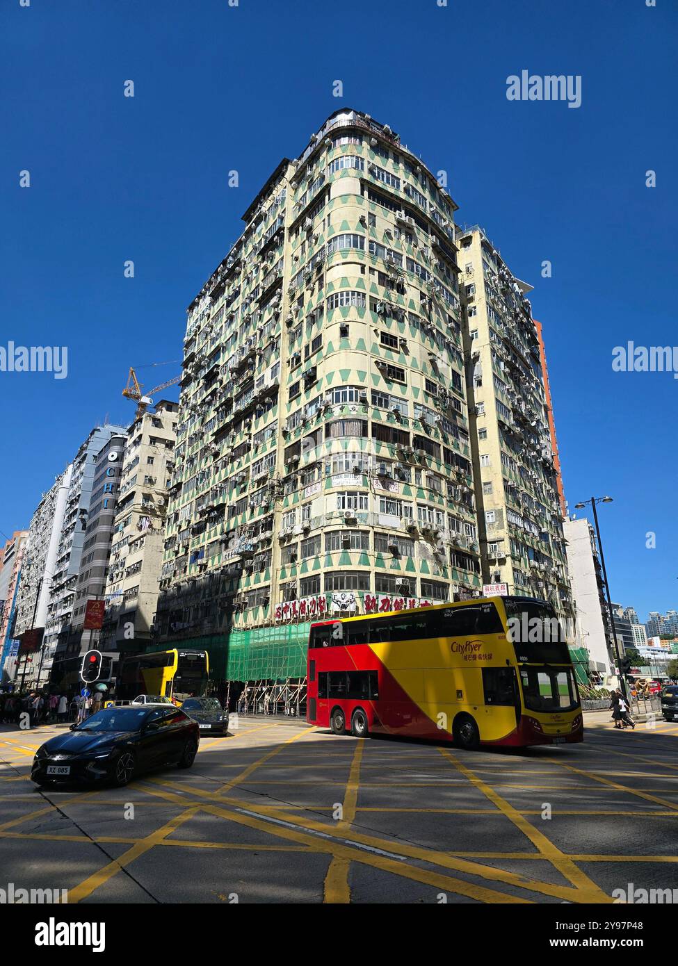 The New Lucky House building in Jordan, Kowloon, Hong Kong Stock Photo ...