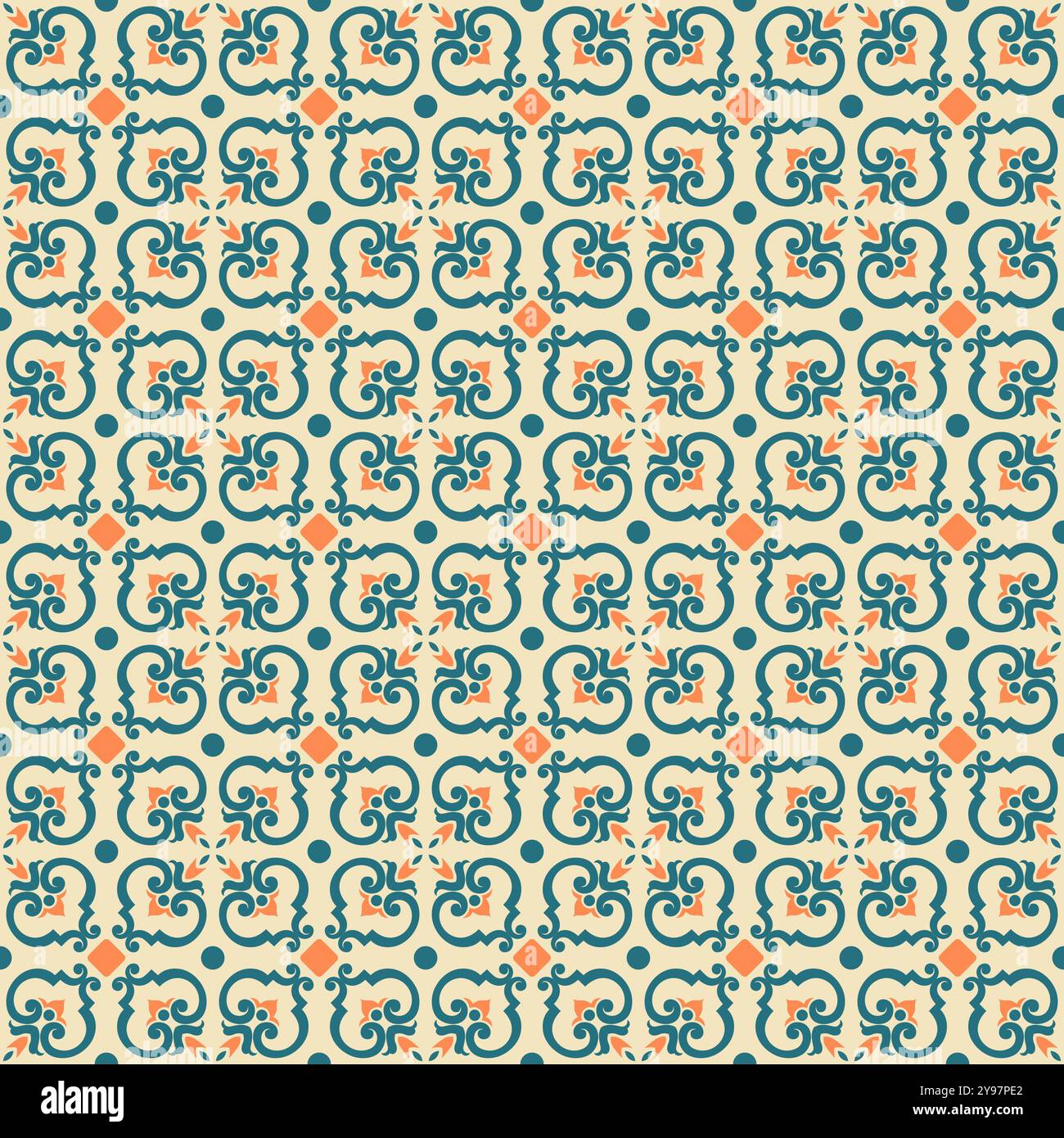 Simple Tile Pattern With Talavera Style. Luxury Background Vector Stock ...