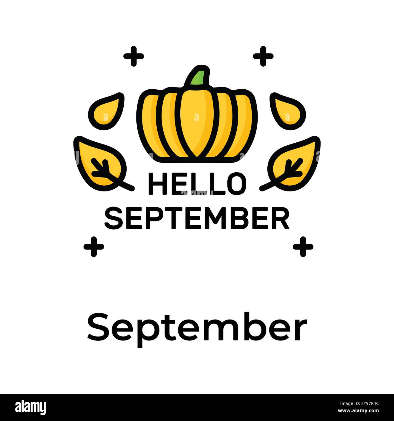 Hello september icon in unique and trendy style, ready to use vector ...