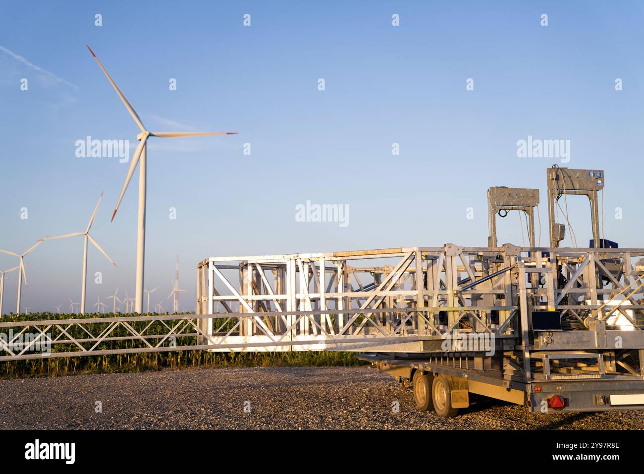 Wind turbine servicing lift Stock Photo - Alamy