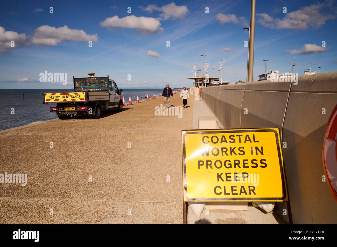Coastal work in progress along Cleveleys seafront Stock Photo - Alamy