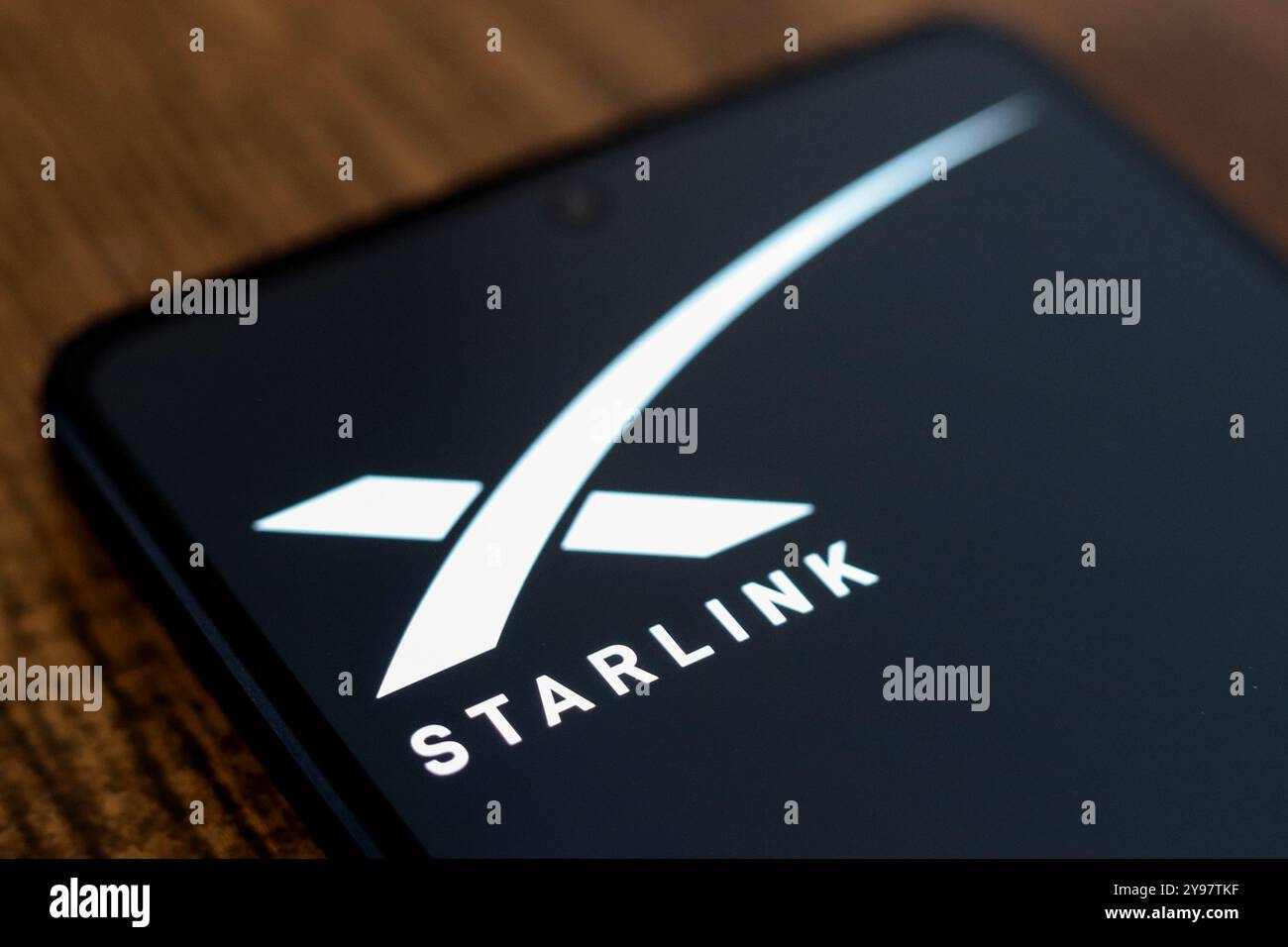 September 2, 2024, Paraguay. In this photo illustration, the Starlink logo is displayed on a ...