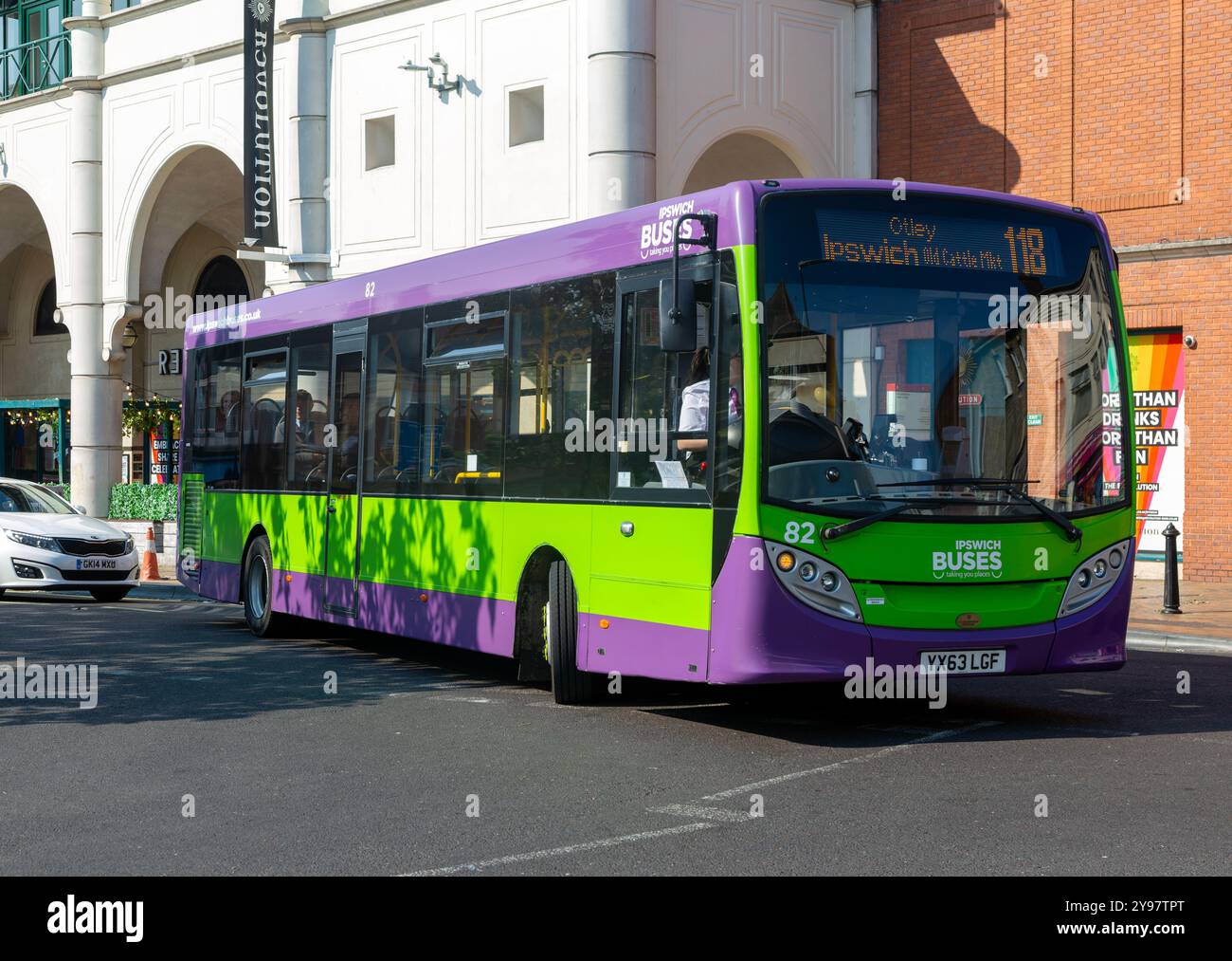Ipswich Buses route 188 single decker ADL Enviro200 bus town in centre ...