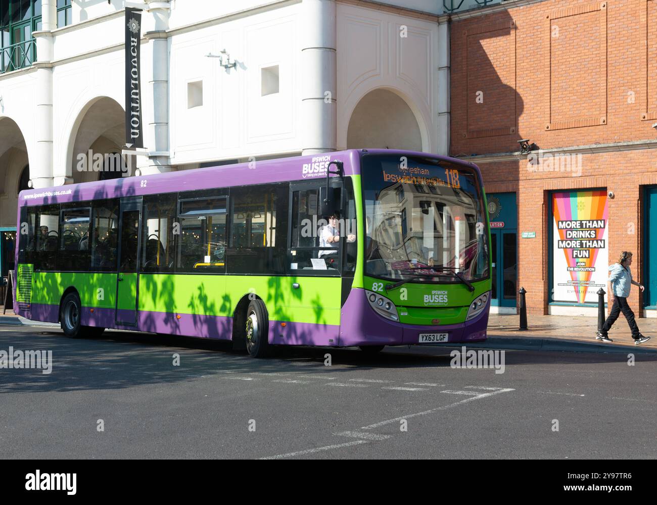 Ipswich Buses route 188 single decker ADL Enviro200 bus town in centre ...