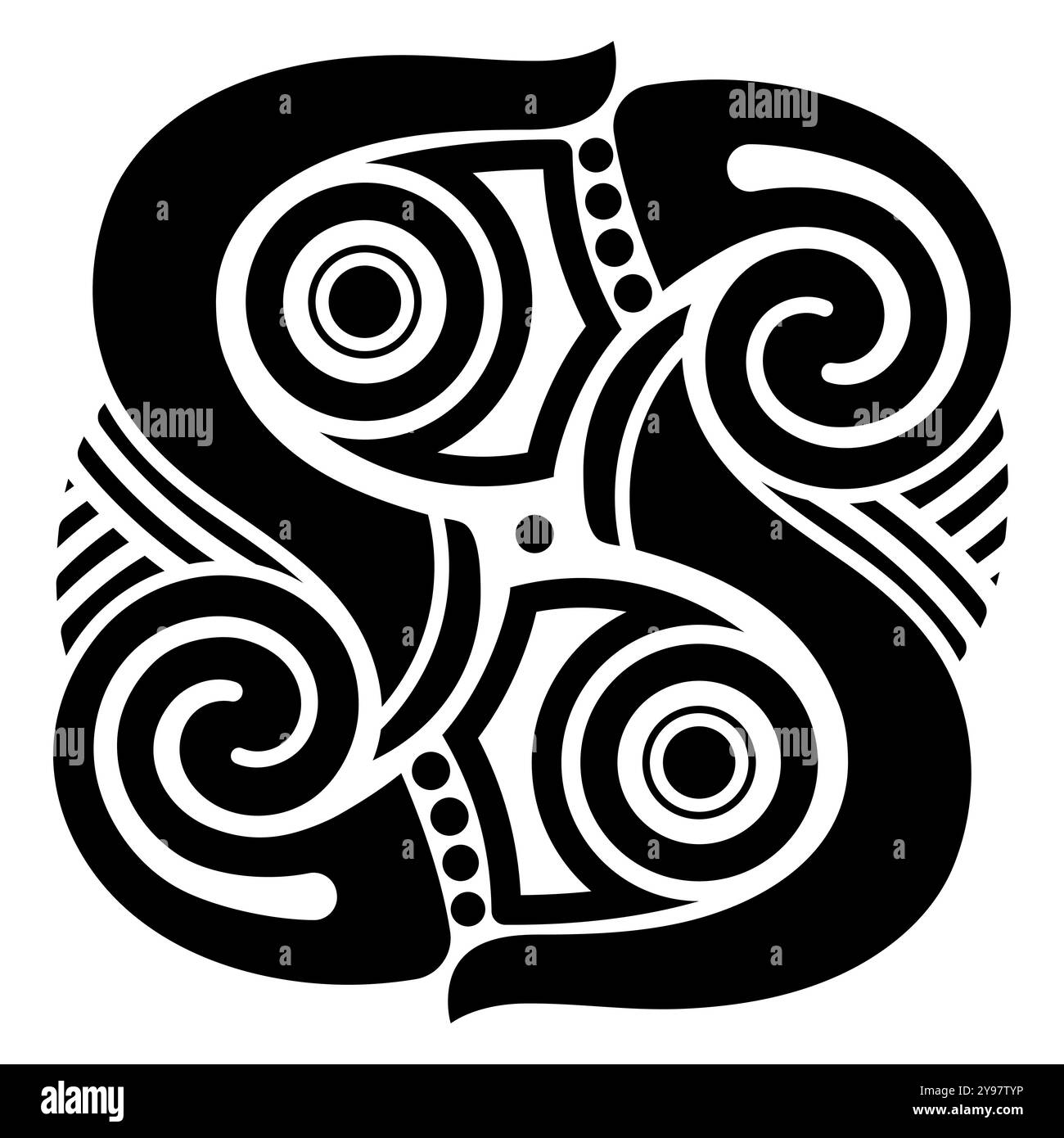 Design in Old Norse style. Two black crows, an illustration of ...