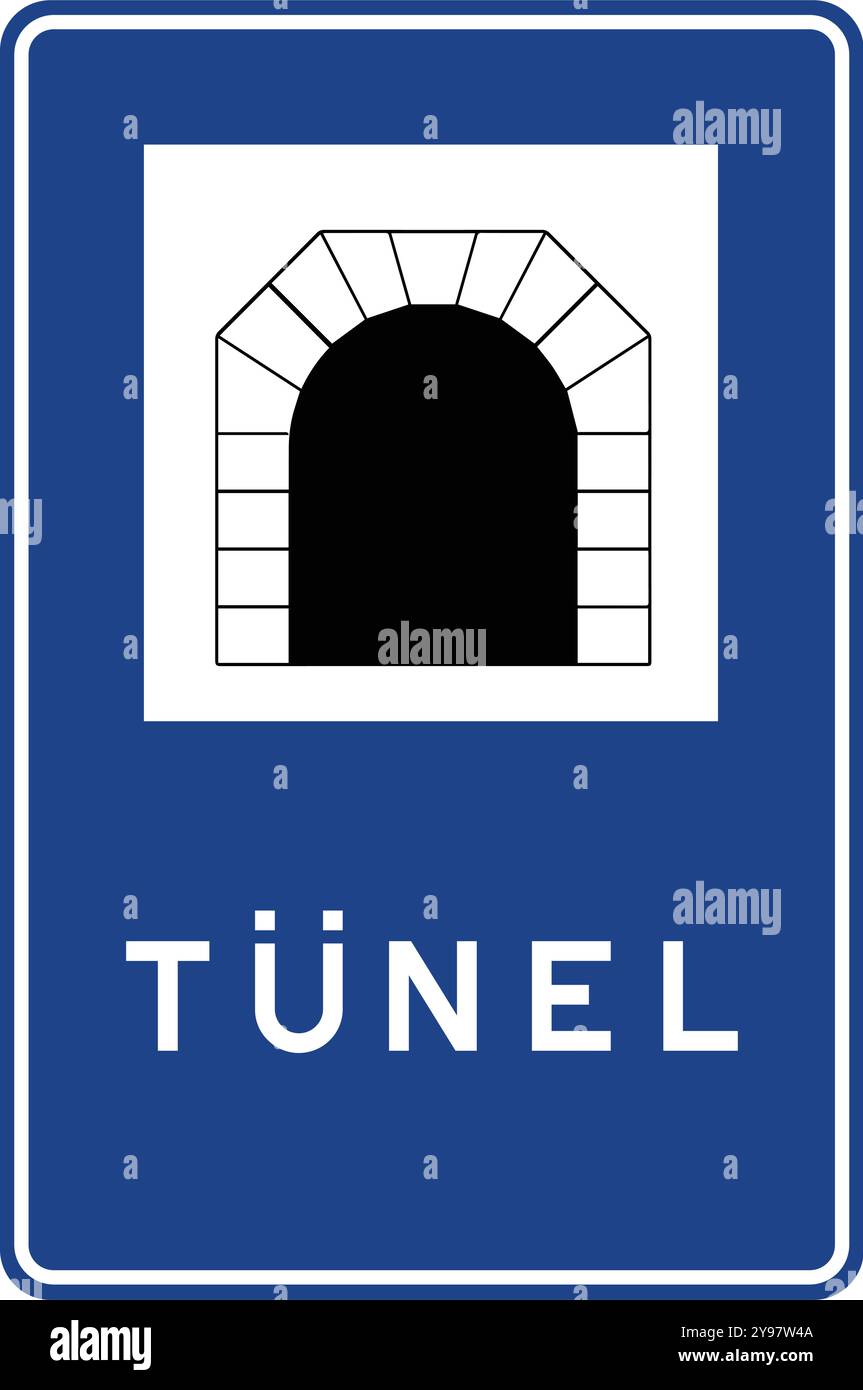 Tunnel, Road signs in Turkey. Standard traffic signs on Turkish ...