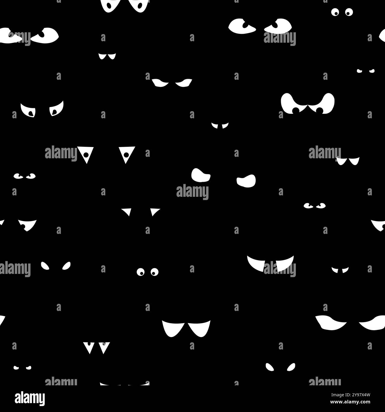 Scary eyes background. Spooky monster eyes in the dark - seamless ...