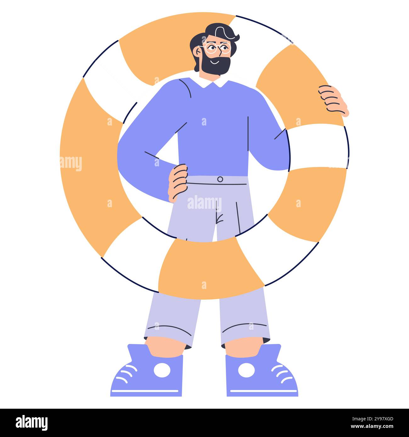 Diversity Businessman concept. A confident male character stands ...