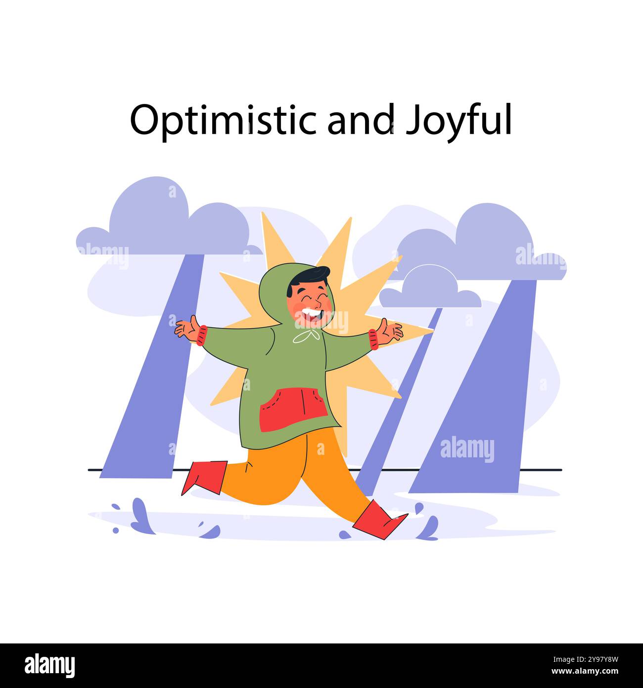 Child with extroverted individuality. Optimistic and joyful little kid ...