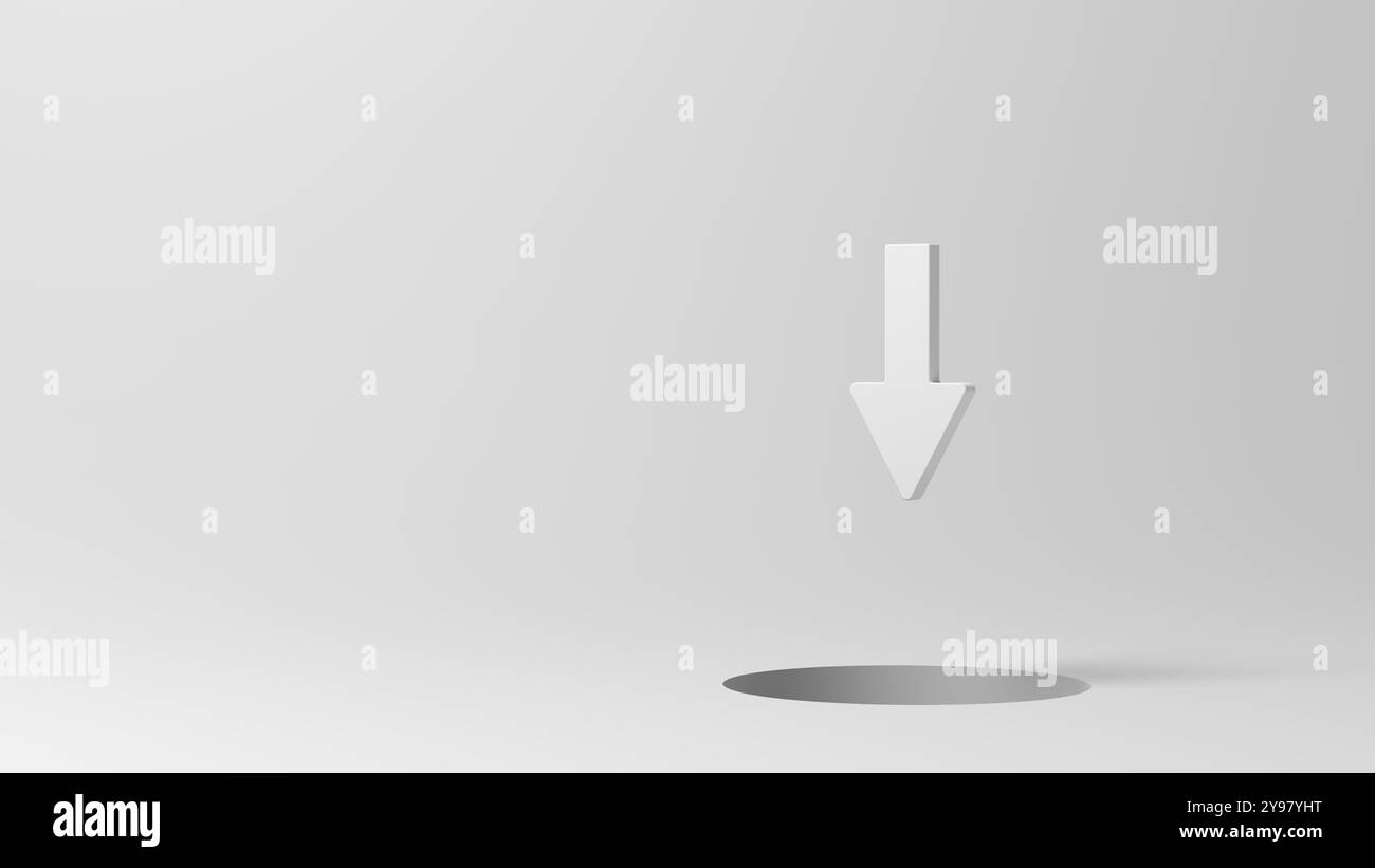 The arrow pointing towards the hole. Copy space. Empty. 3d illustration ...