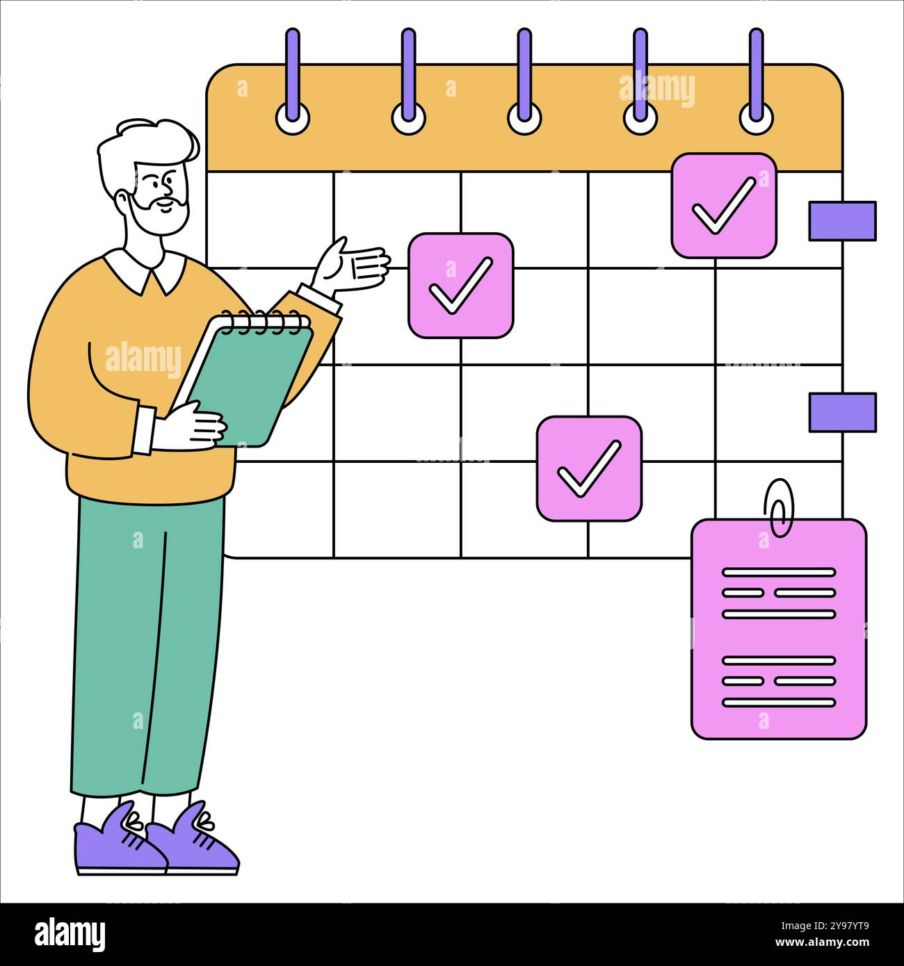 Businessman concept. Professional organizing schedule on a big calendar ...