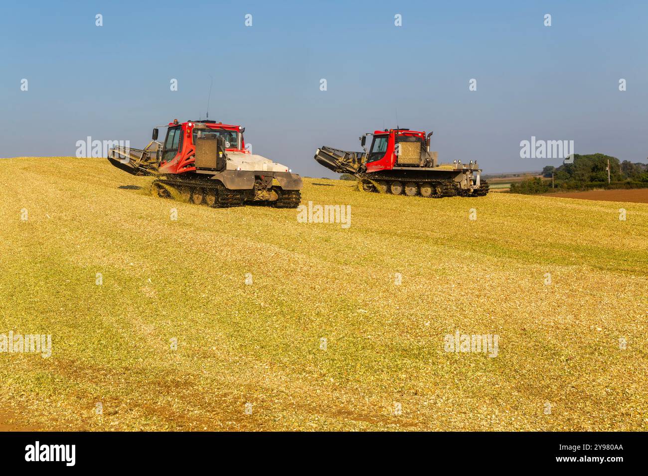 Piston Bully tracked bulldozer vehicles building silage clamp of ...