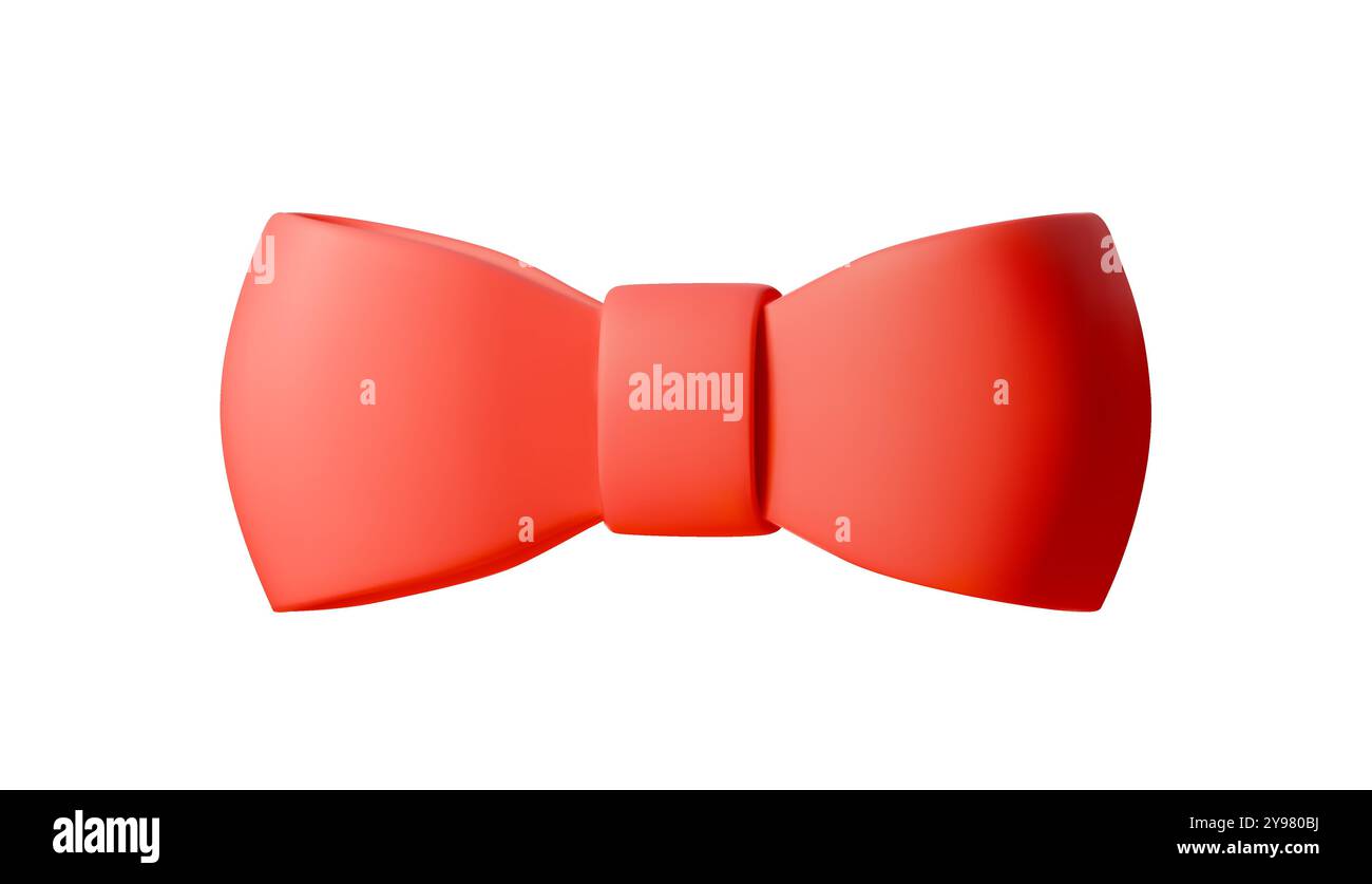 Vector illustration of red bow in 3d style. Minimalistic and colorful ...